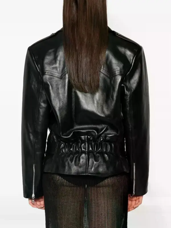 Alessandra Rich Leather Biker Jacket