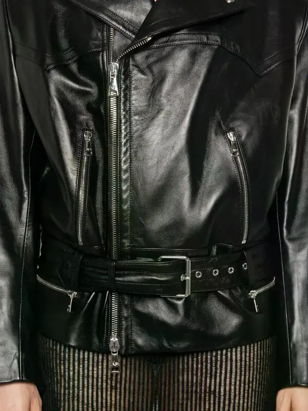 Alessandra Rich Leather Biker Jacket