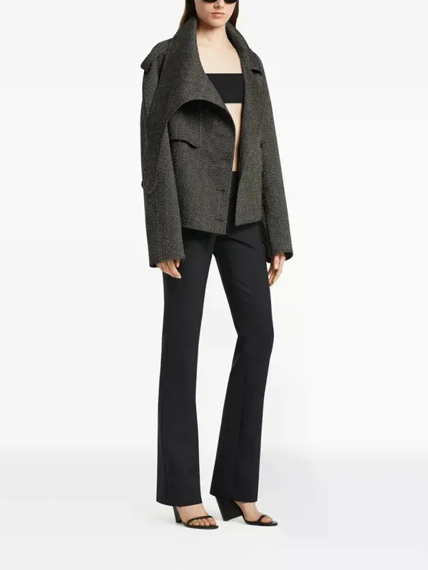 COURREGES Oversized Collar Cropped Jacket