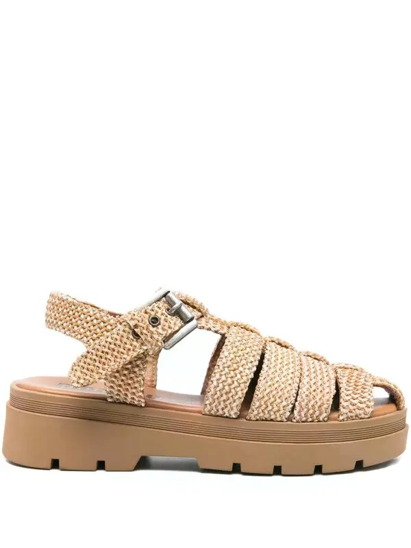 BIBI LOU Woven Platform Sandals With Buckle Fastening - Brown