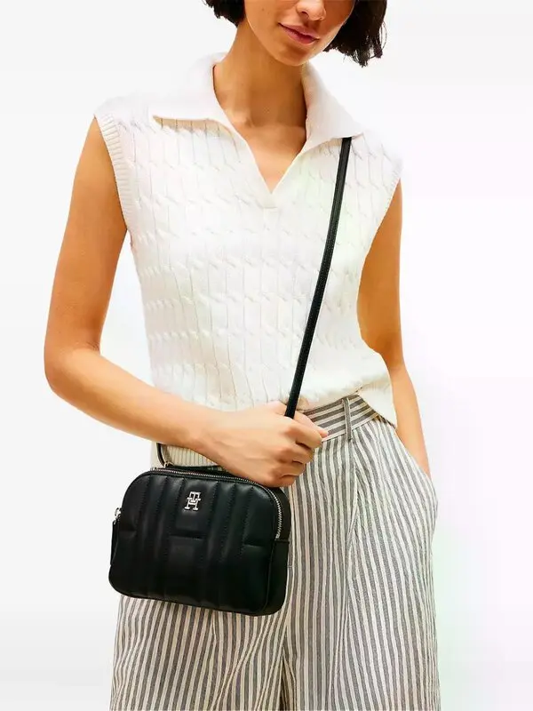 Tommy Hilfiger Quilted Logo Plaque Shoulder Bag