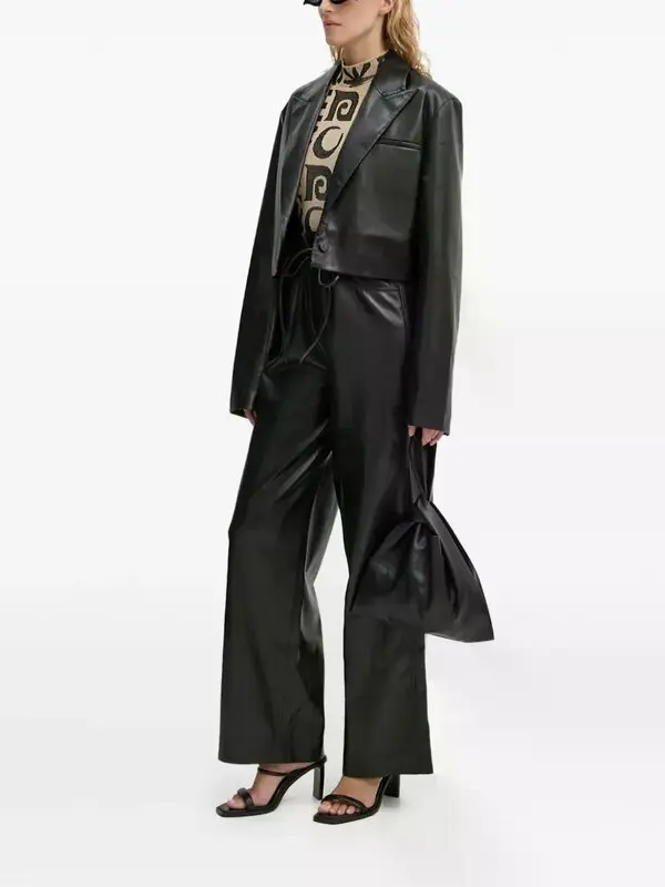 Nanushka Faux-leather Drawstring Waist Trousers - Black