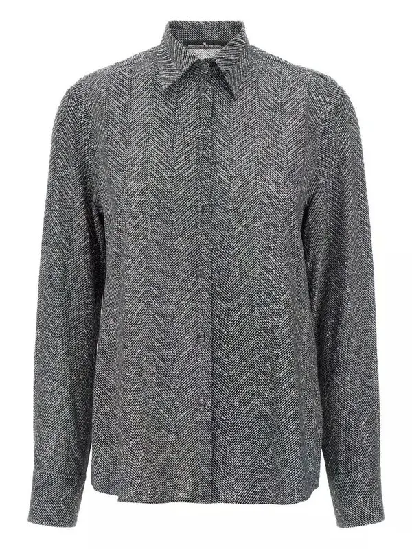Ermanno Scervino Embellished Herringbone Shirt - Grey