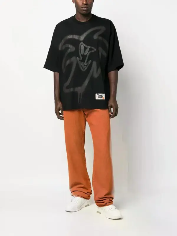 Palm Angels Graffiti-print Organic Cotton T-shirt
