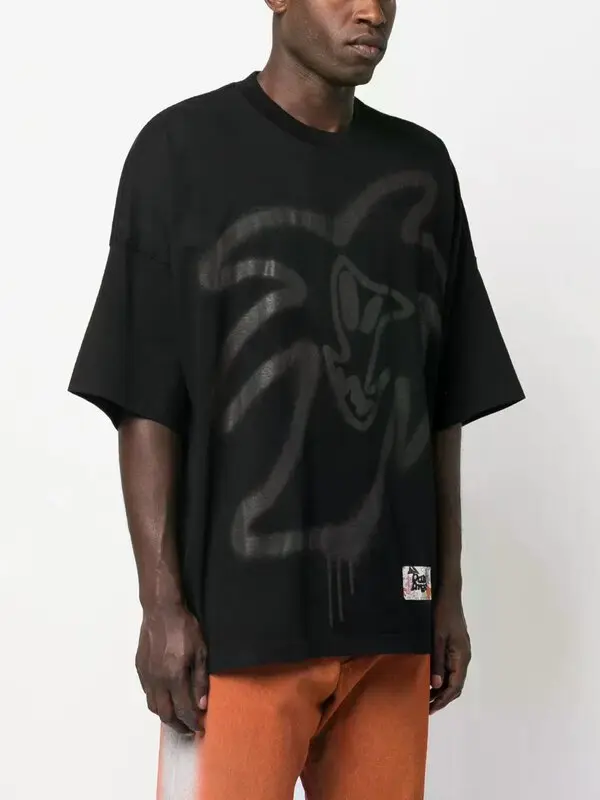Palm Angels Graffiti-print Organic Cotton T-shirt