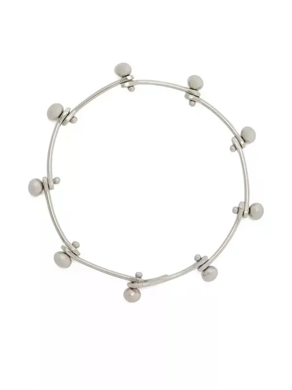 JIL SANDER Silver-toned Beaded Bracelet - Grey