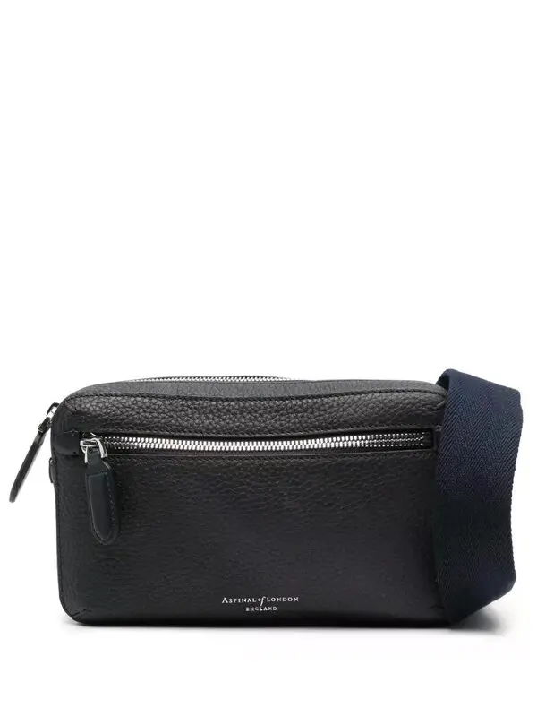 ASPINAL OF LONDON Reporter Compact Leather Messenger Bag - Blue