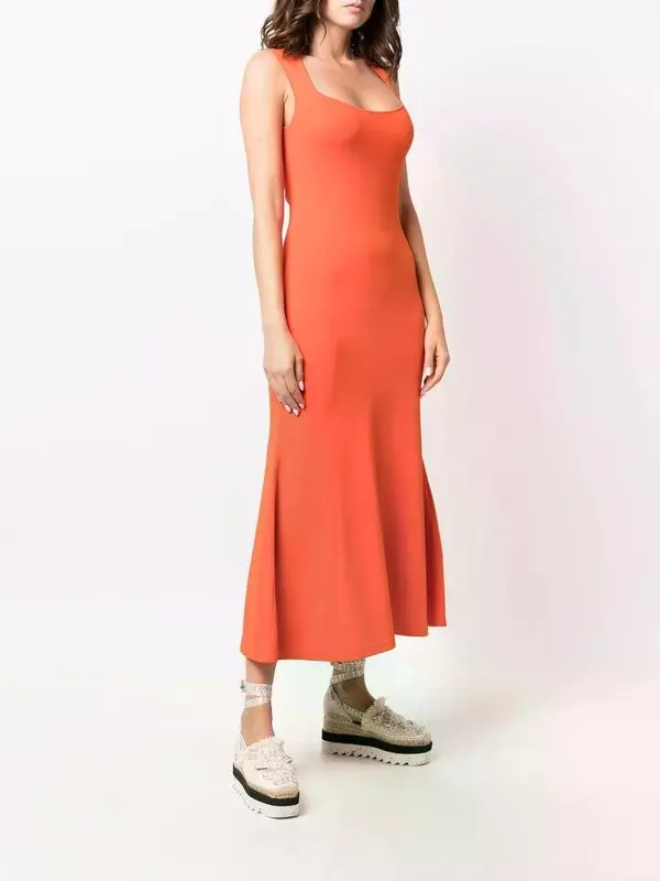 Stella McCartney Square Neck Sleeveless Flared Maxi Dress