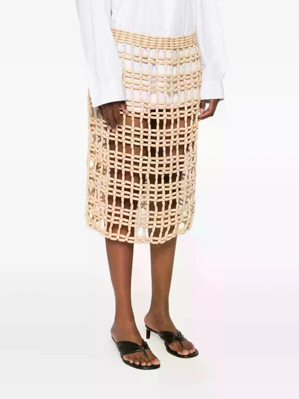 TOTEME Beaded Grid Midi Skirt