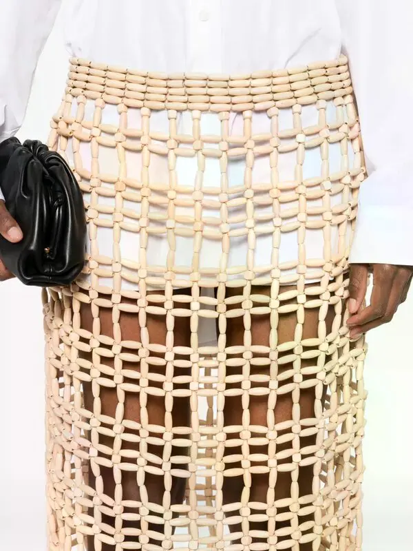 TOTEME Beaded Grid Midi Skirt