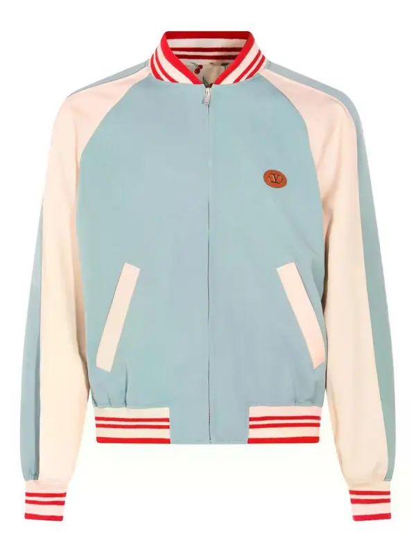 Valentino Garavani Embroidered Cat-motif Bomber Jacket - Blue