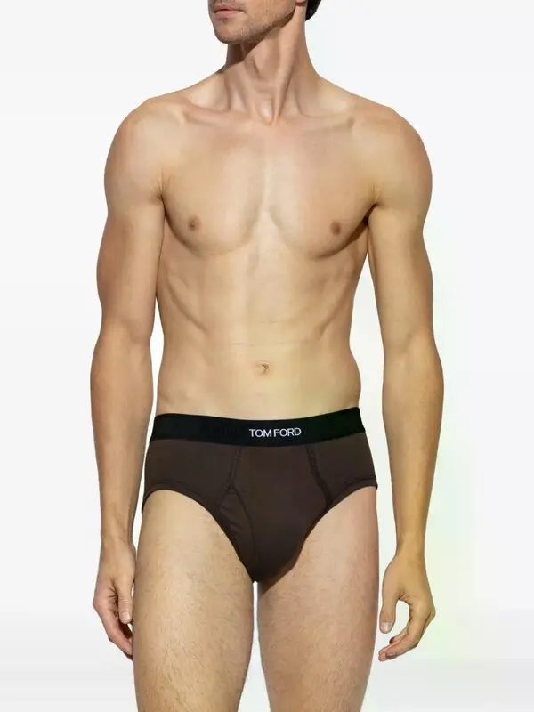TOM FORD Branded-waistband Briefs - Brown