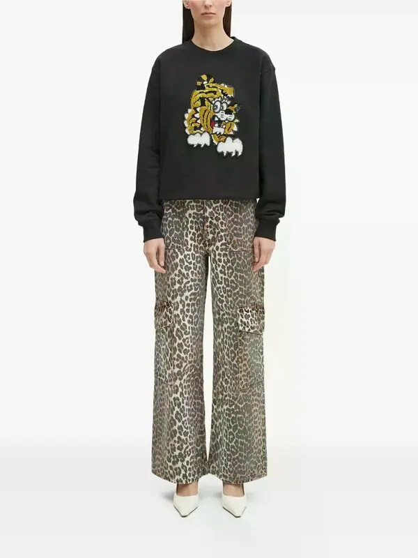 Kenzo Sequin Embellished Tiger Motif Crewneck Sweatshirt
