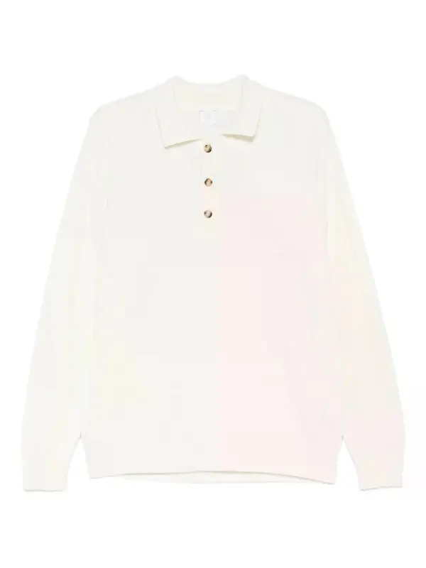 Eleventy Long-sleeves Polo Shirt - White