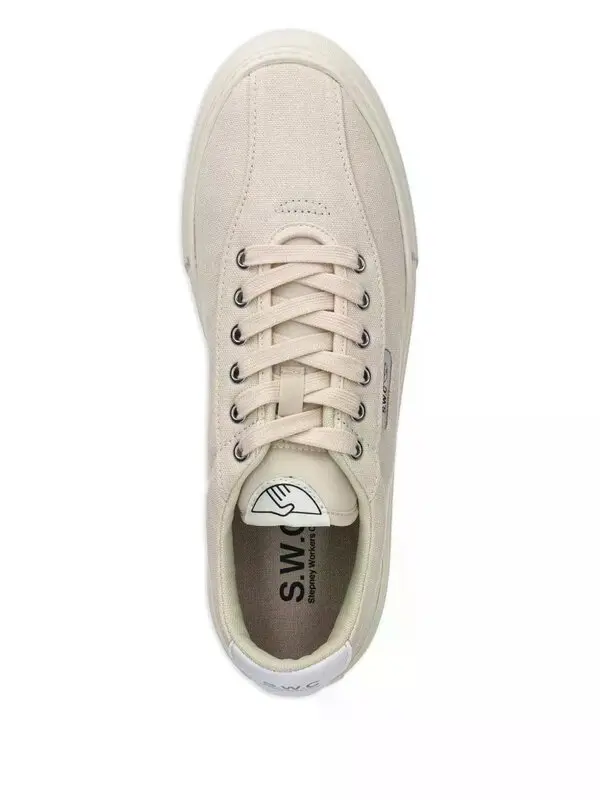 S.W.C STEPNEY WORKERS CLUB Dellow 02 Lace-up Canvas Trainers - Neutrals