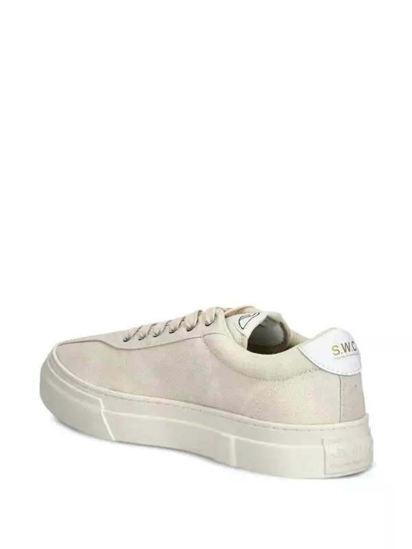 S.W.C STEPNEY WORKERS CLUB Dellow 02 Lace-up Canvas Trainers - Neutrals