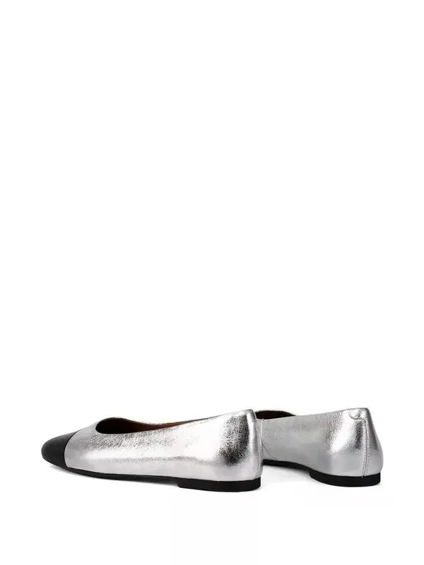 VAGABOND SHOEMAKERS Jolin Metallic Leather Ballet Flats - Silver