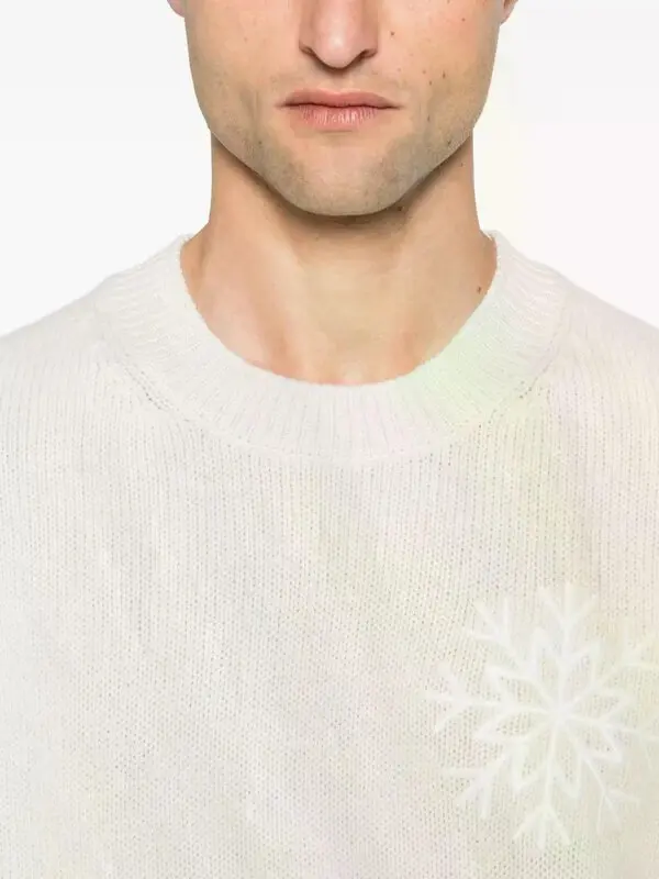 Eleventy Snowflake Embroidered Sweater