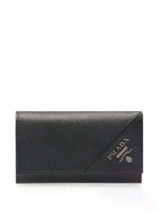 Prada Leather Keychain Wallet - Black