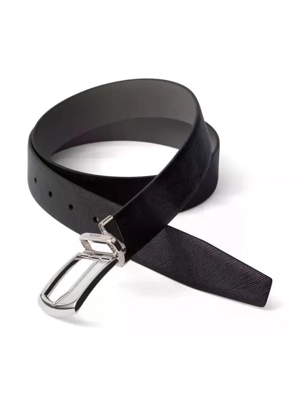 Prada Reversible Saffiano Leather Belt - Black