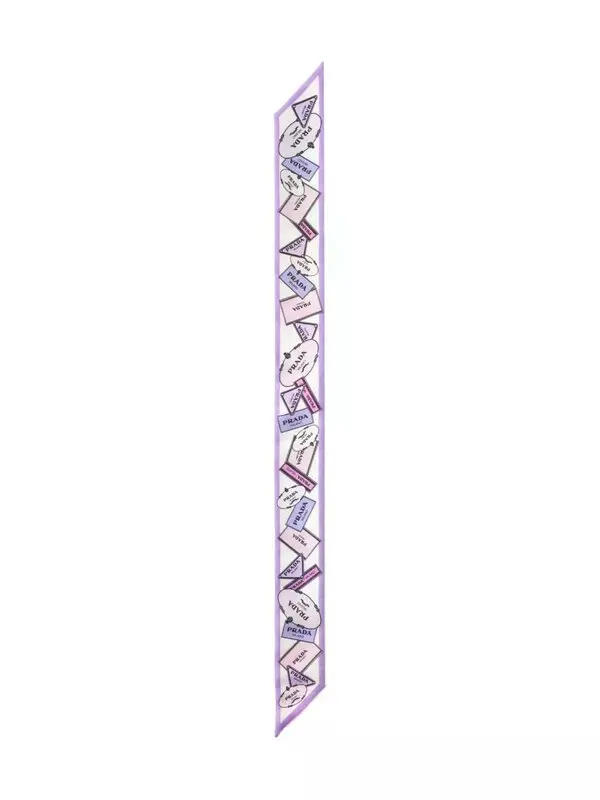 Prada Printed Twill Scarf - Purple