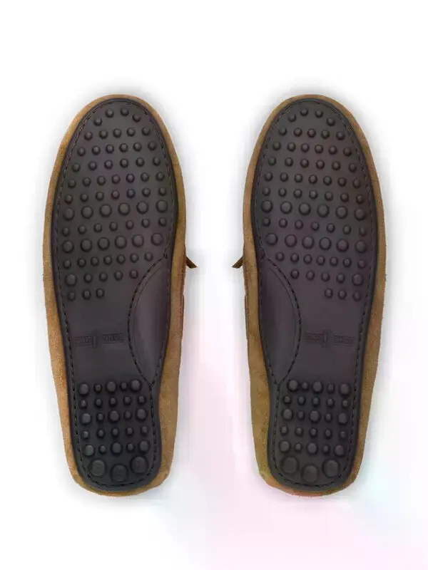 Car Shoe Suede Sheepskin Driving Shoes With Bow Detailing