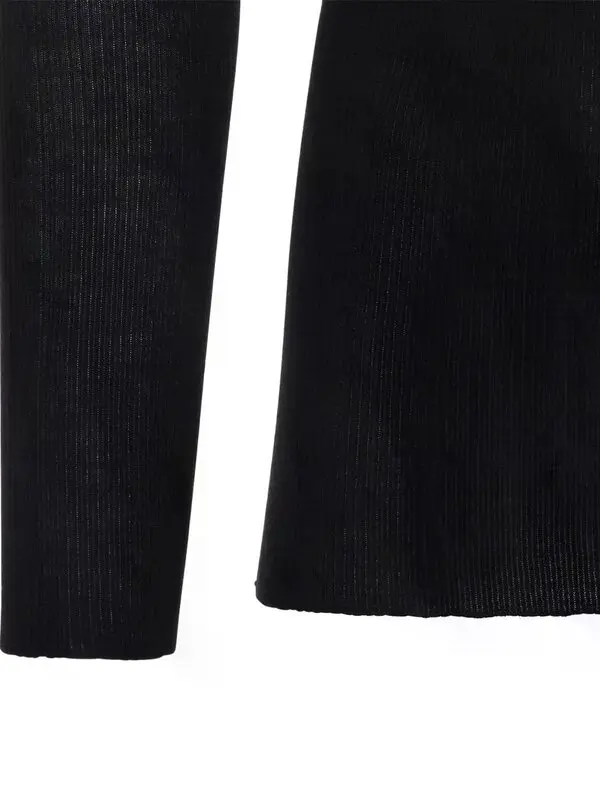 Rick Owens Ribbed Wool Crew Neck Long Sleeve Sweater
