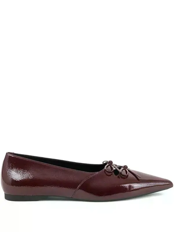VAGABOND SHOEMAKERS Patent Leather Ballet Flats With Bow Detailing - Red