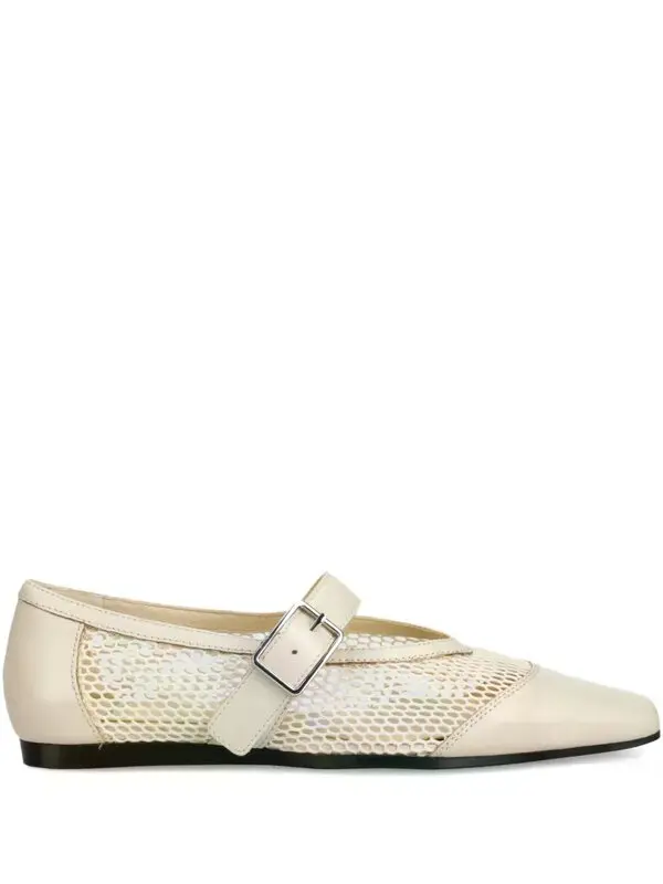 VAGABOND SHOEMAKERS Delia Buckle-fastening Mesh Ballet Flats - Neutrals