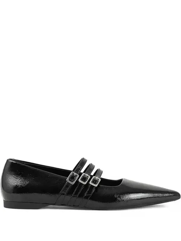 VAGABOND SHOEMAKERS Hermine Pointed-toe Buckle Flats - Black
