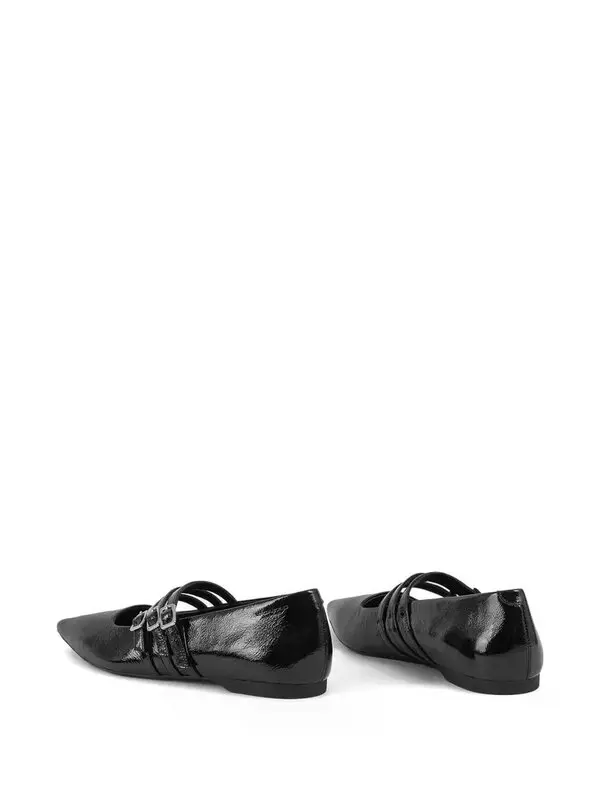 VAGABOND SHOEMAKERS Hermine Pointed-toe Buckle Flats - Black
