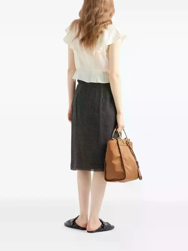Prada Printed Chiffon Wrap Midi Skirt