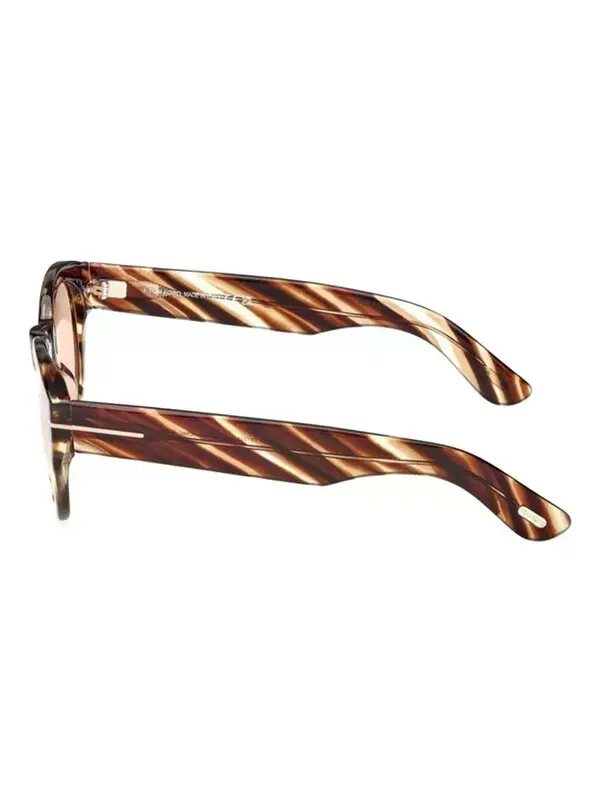 TOM FORD Tortoiseshell Round Frame Sunglasses - Brown