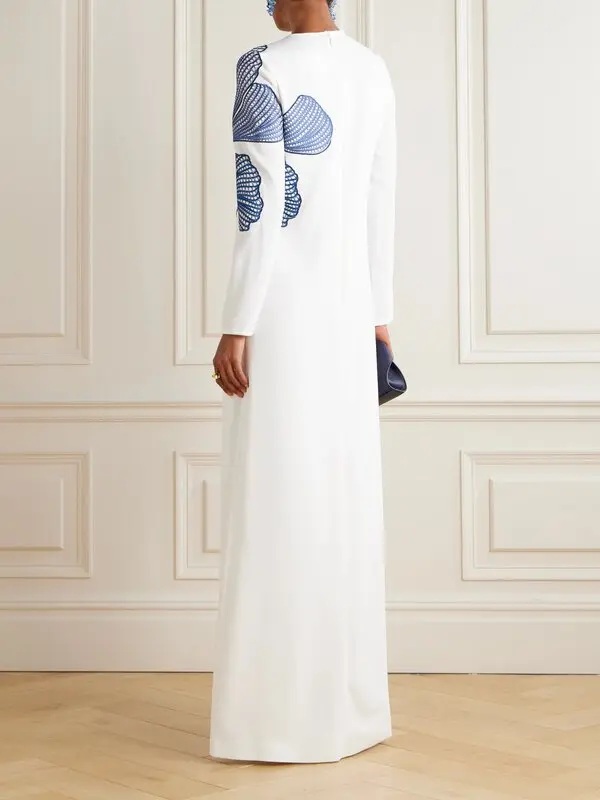 Costarellos Austie Embroidered Gown