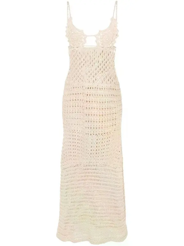 Alanui Crochet Cotton 'a Love Letter To India' Dress - Neutrals