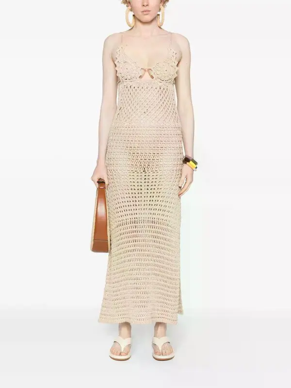 Alanui Crochet Cotton 'a Love Letter To India' Dress - Neutrals