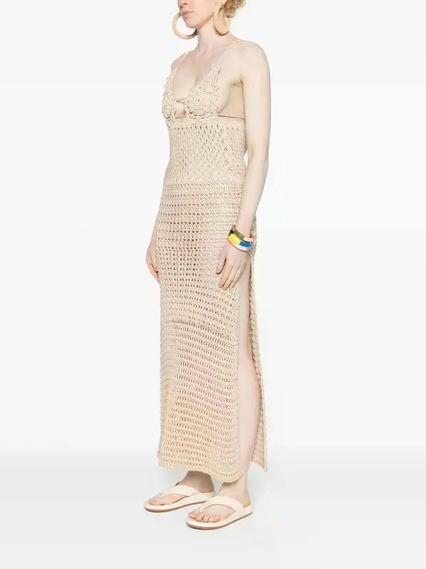 Alanui Crochet Cotton 'a Love Letter To India' Dress - Neutrals