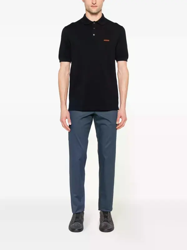 Zegna Cotton Piqué Polo Shirt - Blue