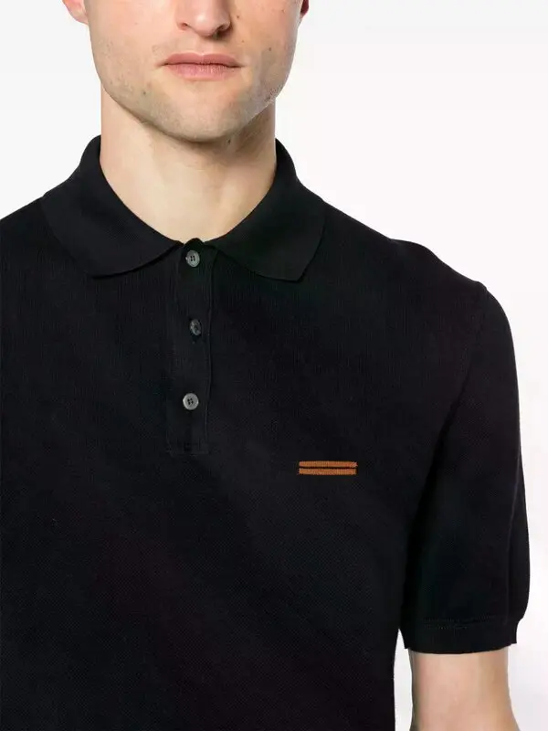 Zegna Cotton Piqué Polo Shirt - Blue