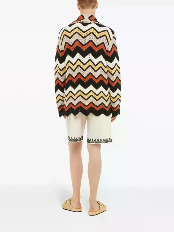 Alanui Kaleidoscopic Chevron-print Cardigan - Black