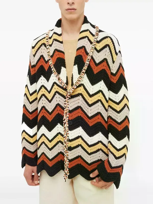 Alanui Kaleidoscopic Chevron-print Cardigan