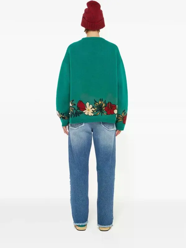 Alanui Floral Intarsia-knit Cashmere Jumper