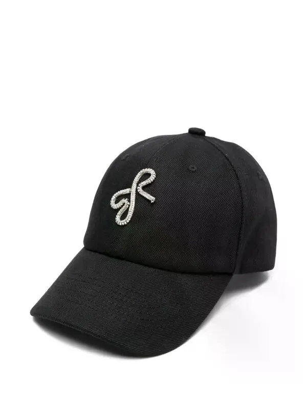 Ruslan Baginskiy Rhinestone Embellished Cotton Cap - Black