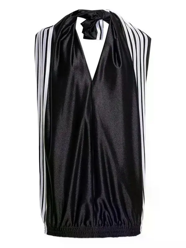 Balenciaga B-neck Stripe-detail Mini Dress