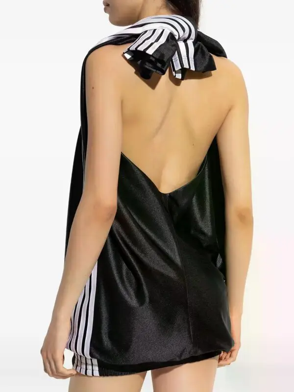 Balenciaga B-neck Stripe-detail Mini Dress