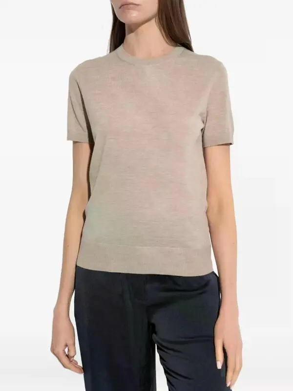 Theory Short Sleeve Wool T-shirt - Neutrals