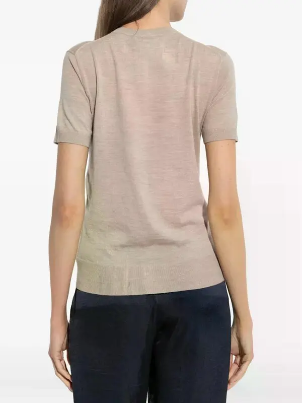 Theory Short Sleeve Wool T-shirt - Neutrals