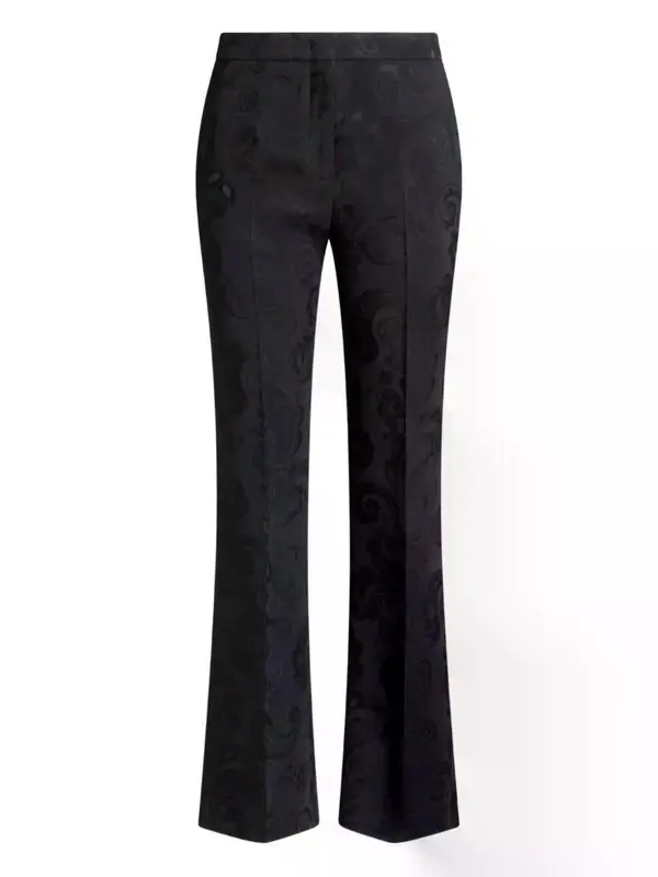 Etro Jacquard Flared Trousers - Black