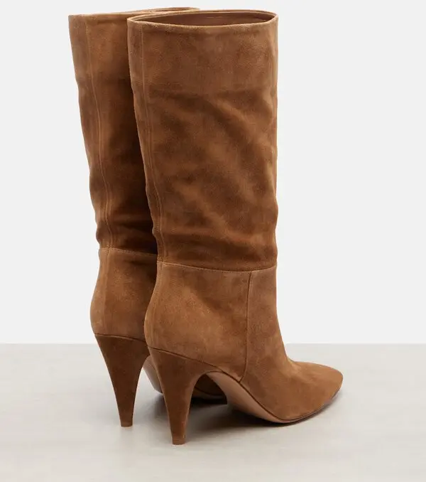 GIANVITO ROSSI Elise Suede Pointed Toe Boots