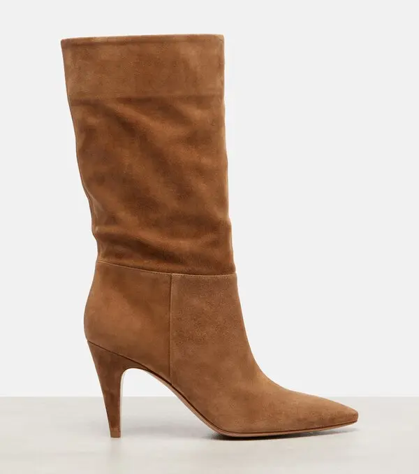 GIANVITO ROSSI Elise Suede Pointed Toe Boots